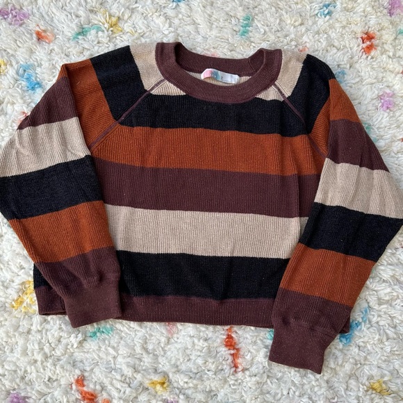 Free People | Sweaters | Free People Fp Beach Wide Stripe Cropped ...
